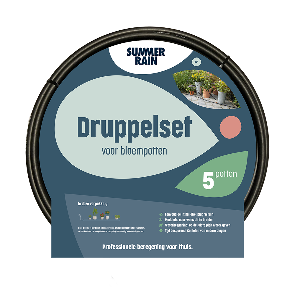 Druppelset 5 bloempotten - SummerRain